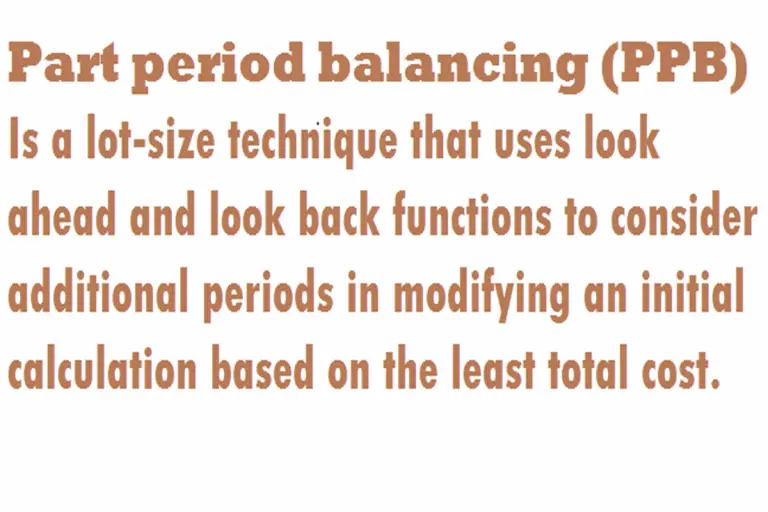 Part Period Balancing (PPB) - Definition, Formula & Examples
