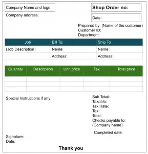 What is Shop Order? (Template, Form fields and Process)