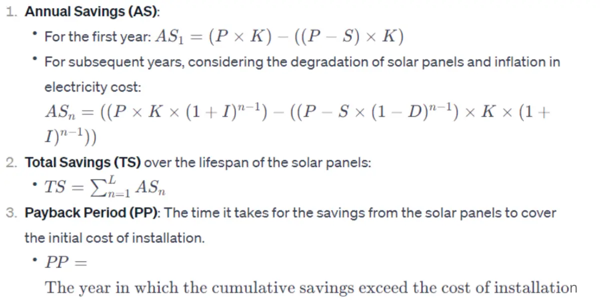 Solar Savings and Payback Calculator Online